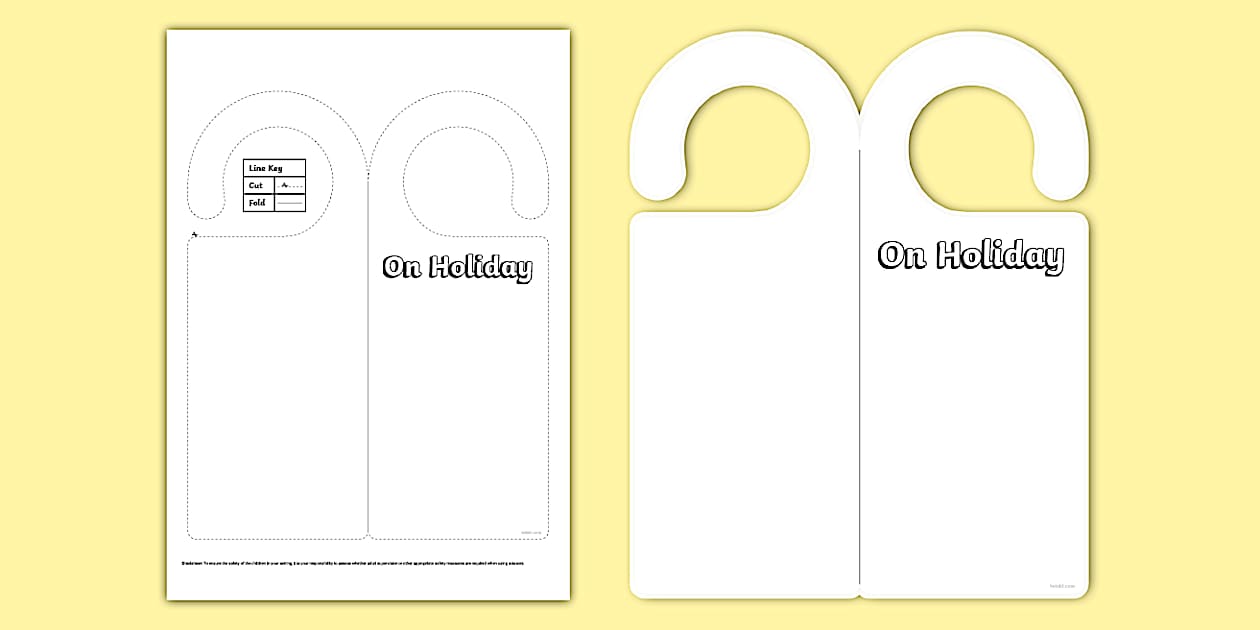 On Holiday Door Hanger Worksheet (Teacher-Made) - Twinkl