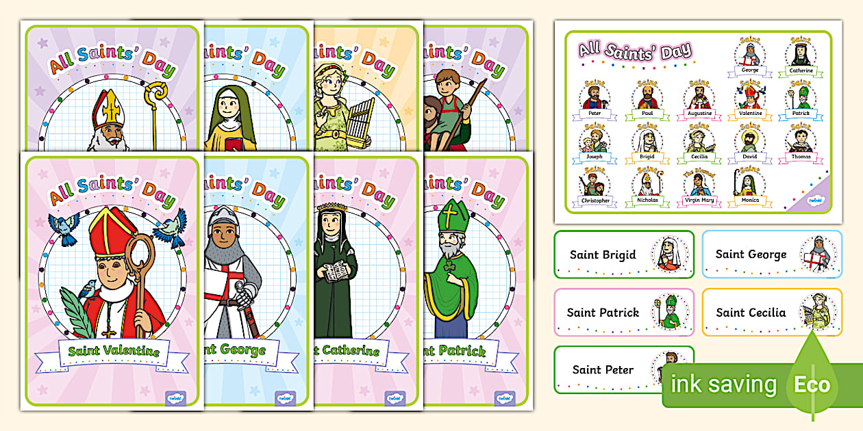 Famous Saints Display Posters and Cards| All Saints' Day