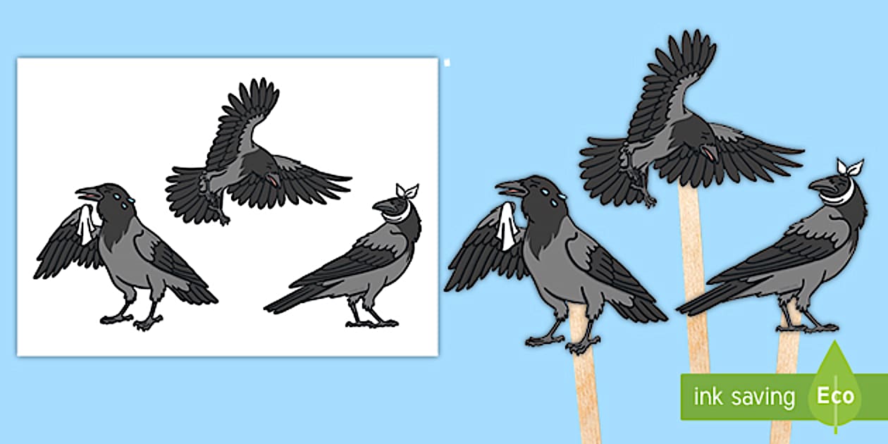 Three Craws Stick Puppets (Teacher-Made) - Twinkl