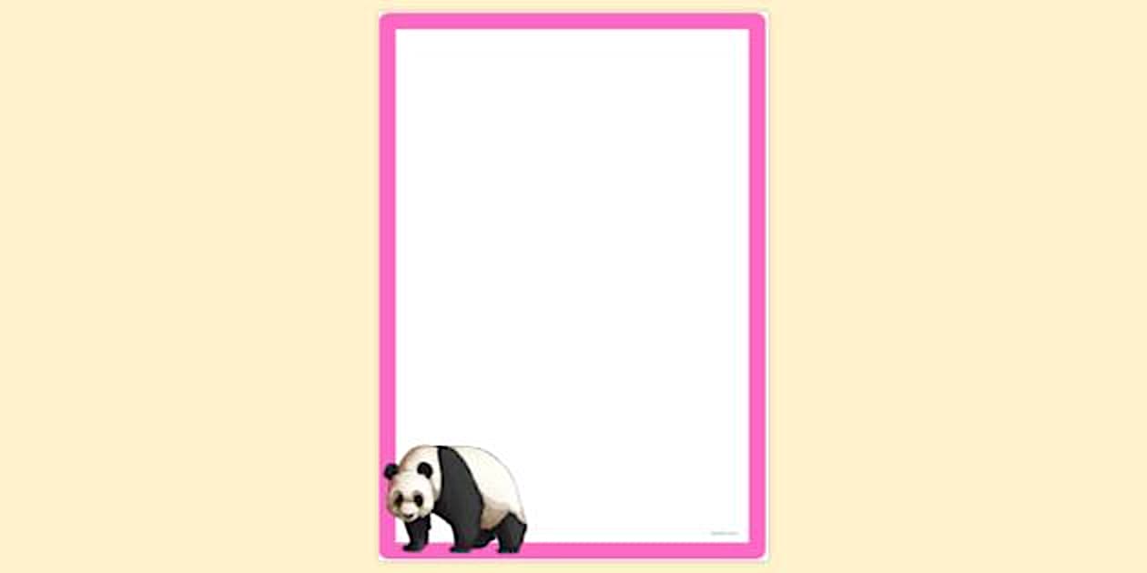 Simple Blank Endangered Panda Page Border | Page Borders | Twinkl