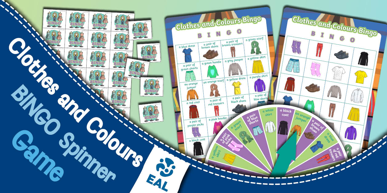 Clothes and Colours Bingo Spinner Board Game