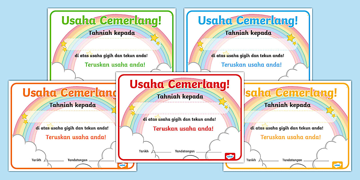 Sijil Penghargaan Usaha Cemerlang (teacher made) - Twinkl