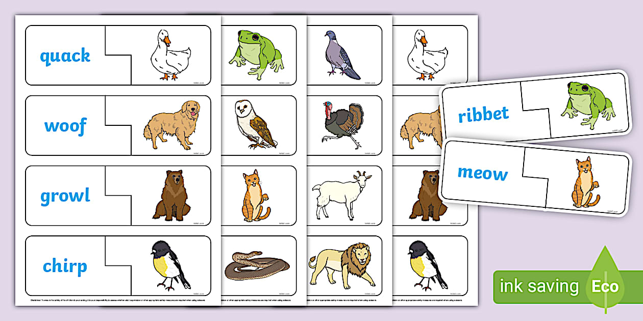 Animal Sounds Matching Puzzle (Teacher-Made) - Twinkl
