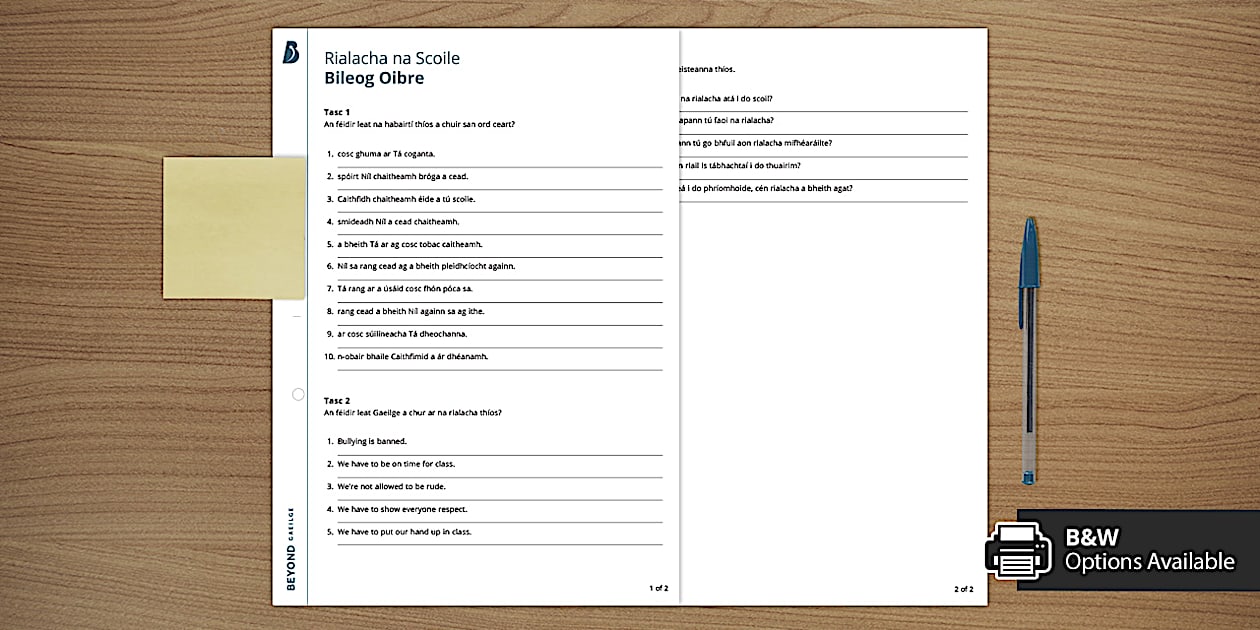 Rialacha na Scoile Bileog Oibre