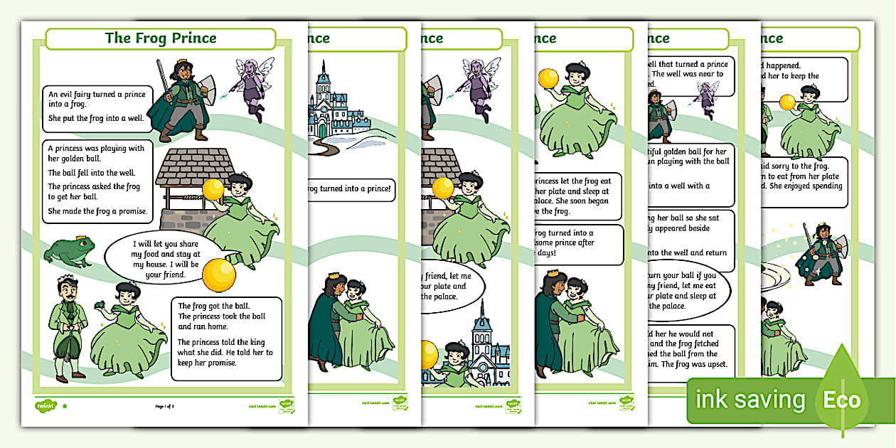 KS1 The Frog Prince Differentiated Reading Comprehension Activity