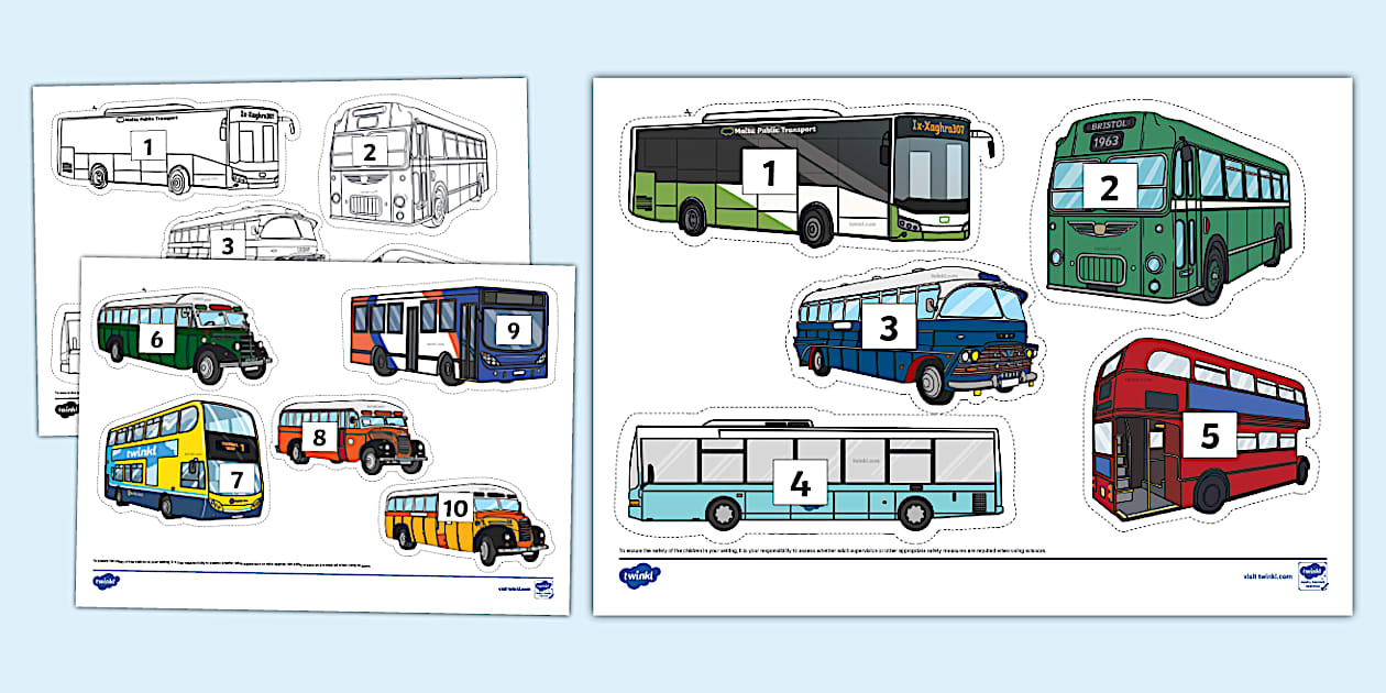 👉 Bus Number Cut-Outs (teacher made) - Twinkl