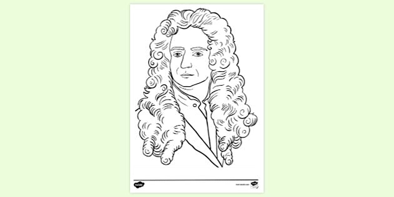 Robert Hooke Portrait Colouring Sheet | Colouring Sheets