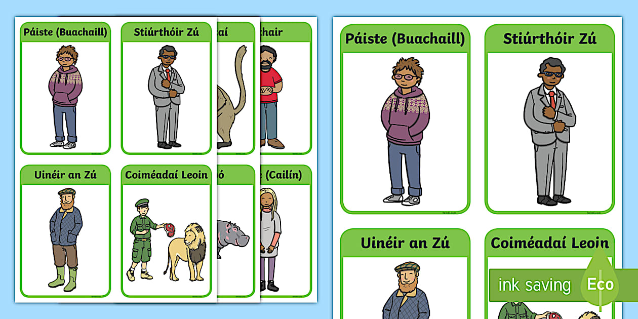 The Zoo Aistear Role-Play Badges Gaeilge