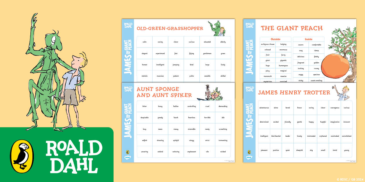 FREE! - James and the Giant Peach: Word Mats (teacher made)