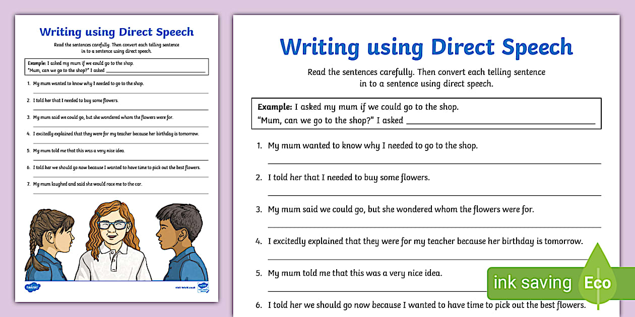 Dialogue Writing Worksheet PDF | Twinkl - Twinkl