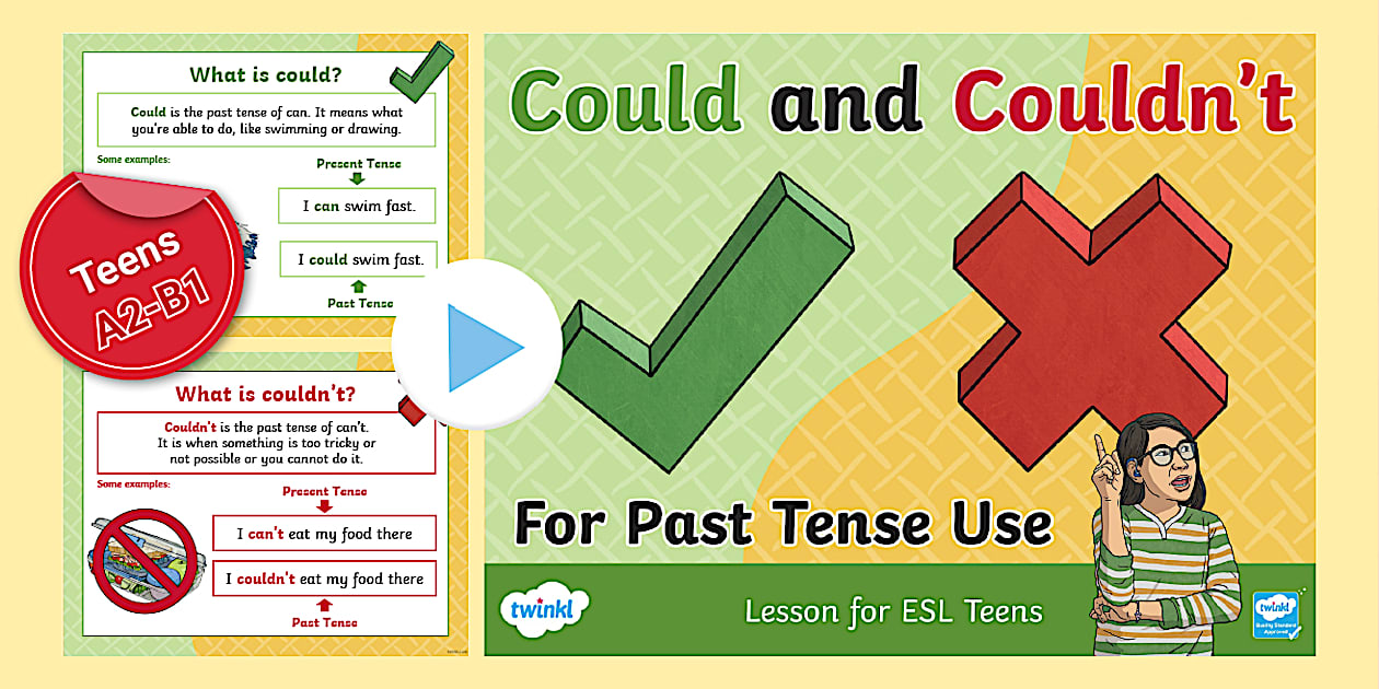 ESL Could and Couldn't PowerPoint [Teens, A2-B1] | Twinkl
