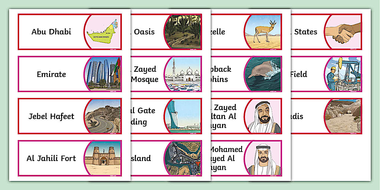 Abu Dhabi Word Cards (Teacher-Made) - Twinkl