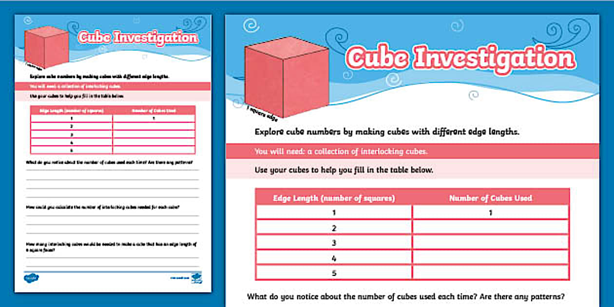 👉 Cube Investigation (Hecho por educadores) - Twinkl