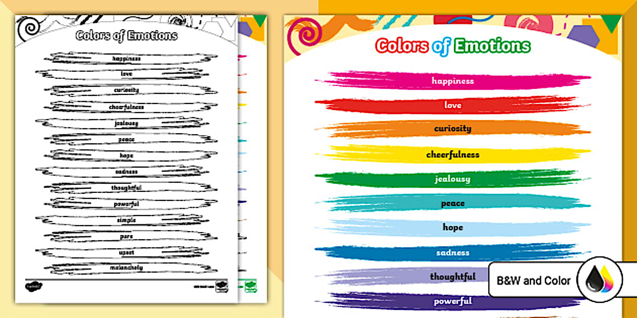 Colors of Emotions Chart Activity for Kids | Twinkl USA
