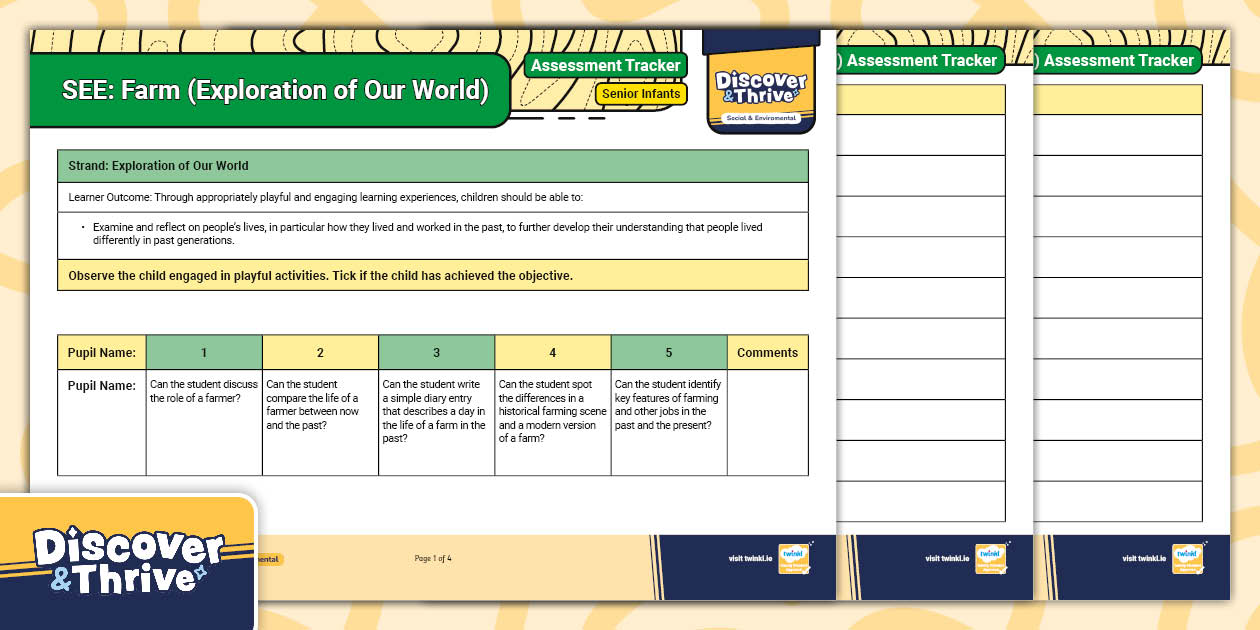 SEE (Exploration of our World) Farm Assessment Tracker (1st Class)