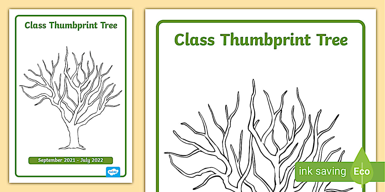 Class Thumbprint Tree Template (teacher made) - Twinkl