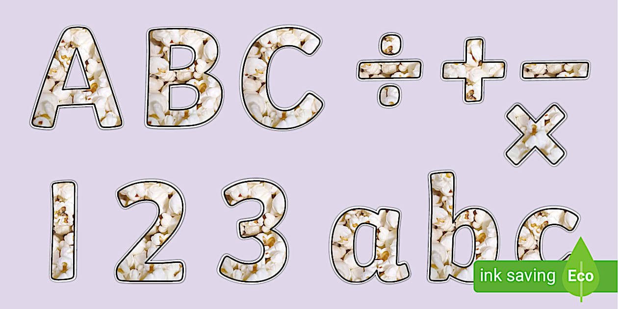 Popcorn Display Lettering,popcorn lettering - Twinkl