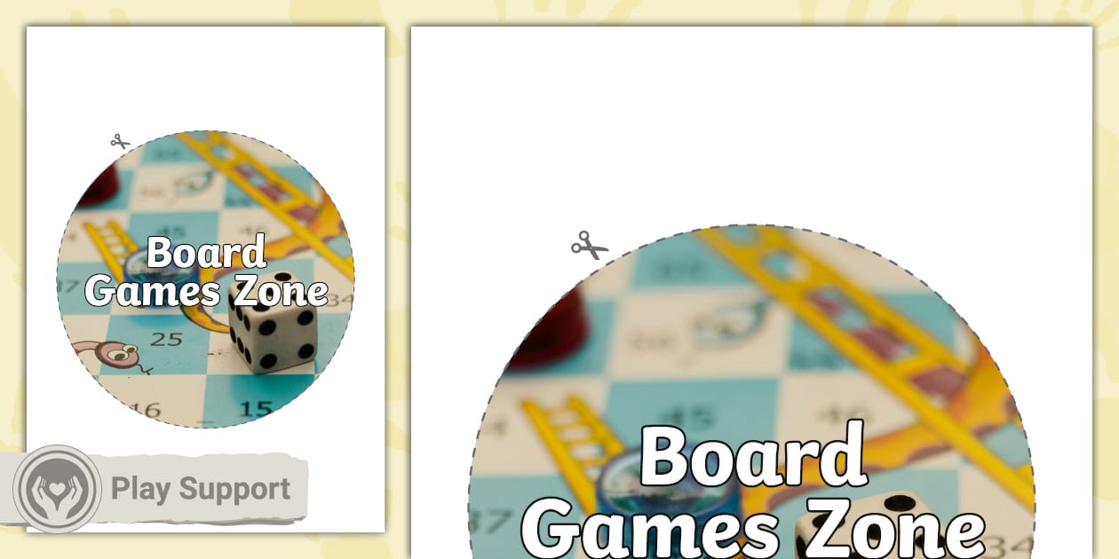 Board Games Zone Play Cut-Out Photo Display Poster - Twinkl