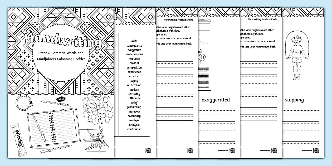 Phonics Colouring & Handwriting Booklet with Common Words