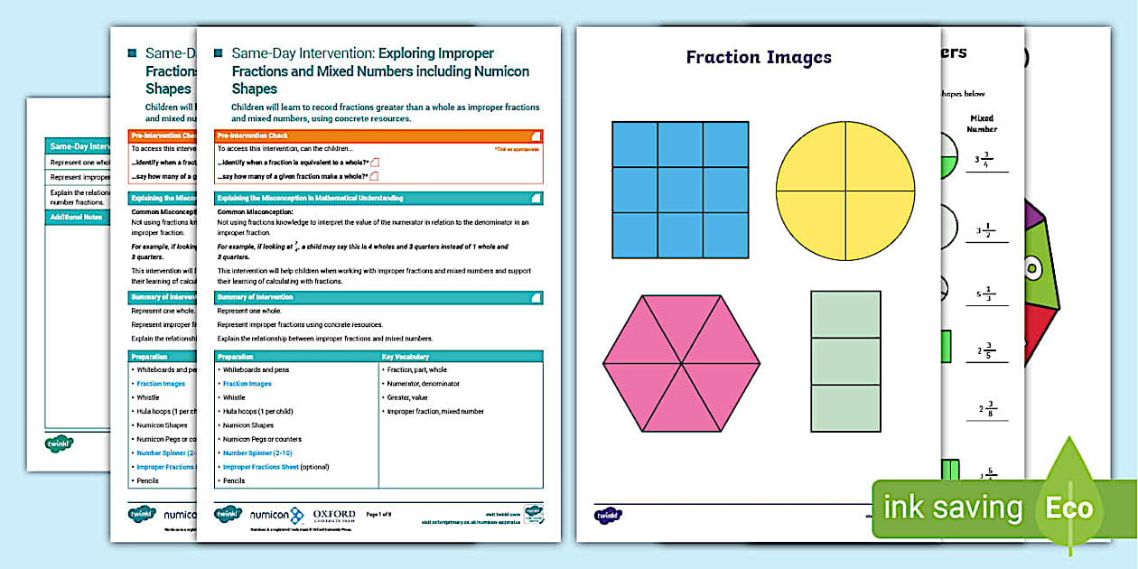 👉 Y4 Maths Intervention Improper Fractions and Mixed Number