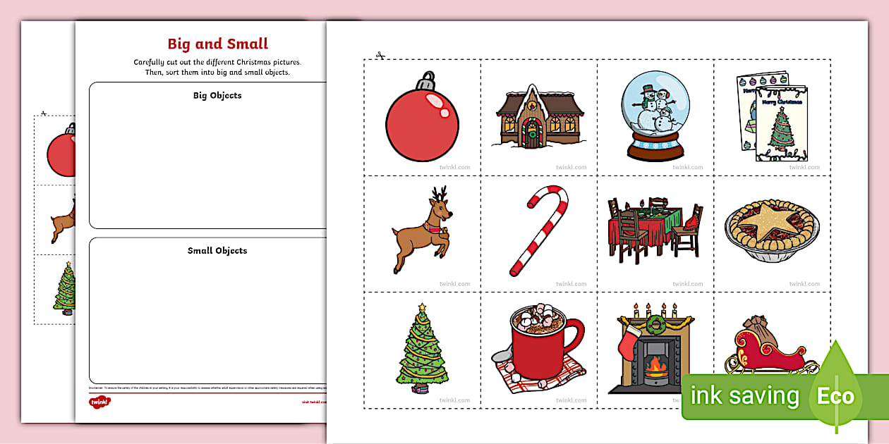 Christmas Big and Small Sorting Activity (profesor hizo)