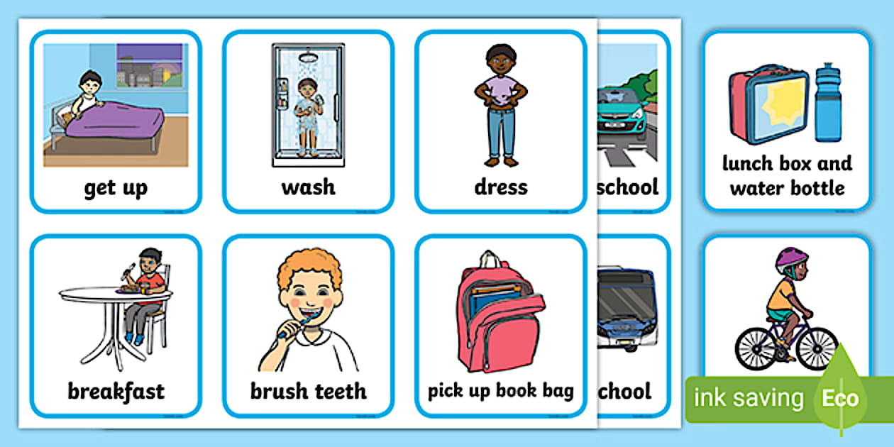 Download A Printable Boys Getting Dressed Visual Schedule