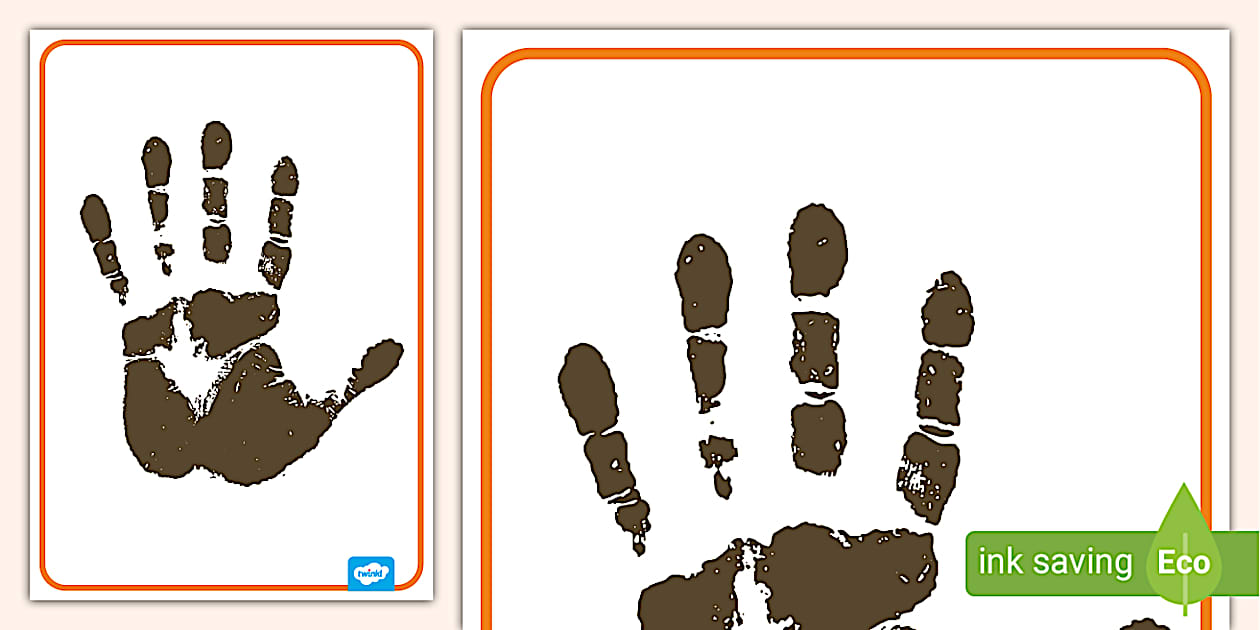 Brown Paint Handprint (teacher made) - Twinkl