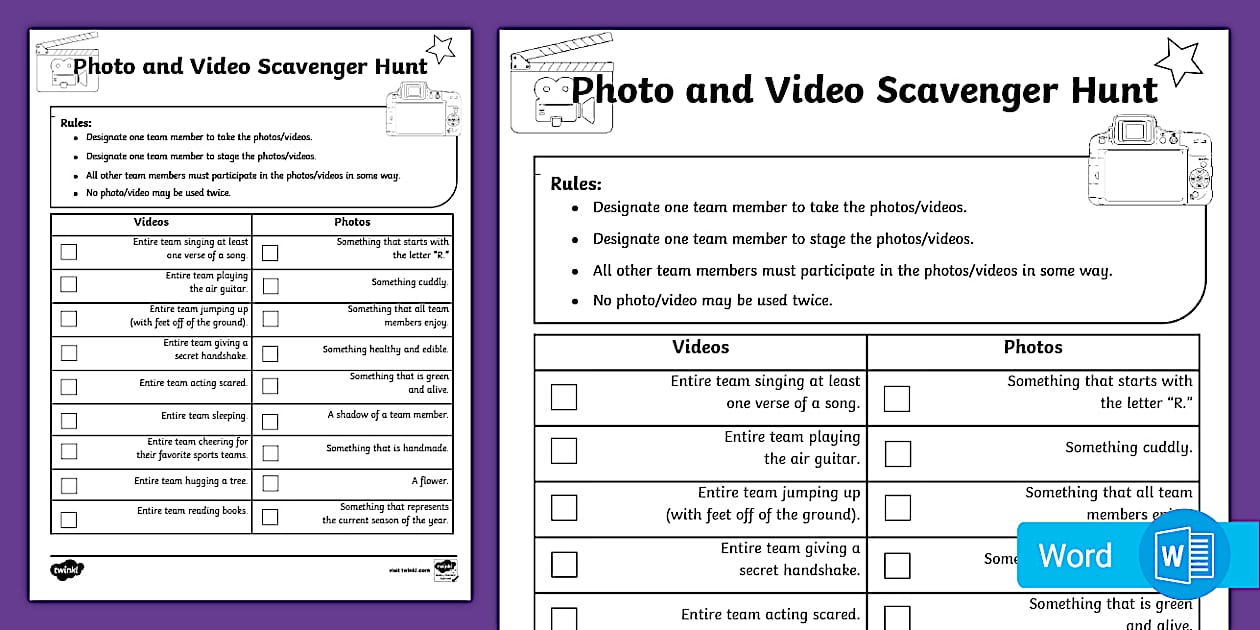 Photo Scavenger Hunt for Kids | 3rd Grade Resource | Twinkl