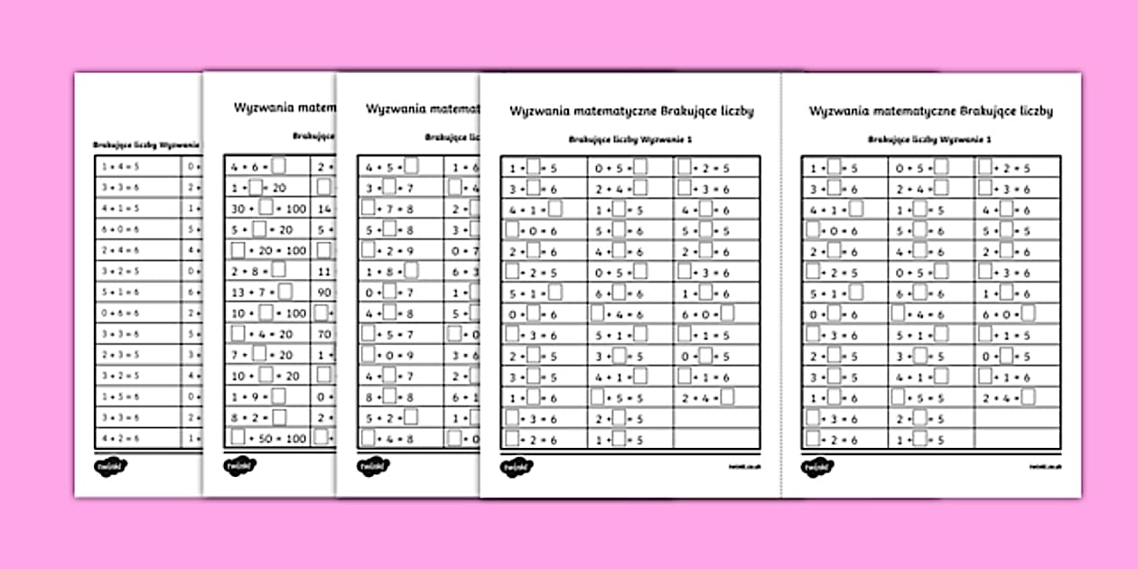 Karty Brakujące liczby po polsku, worksheet - Twinkl