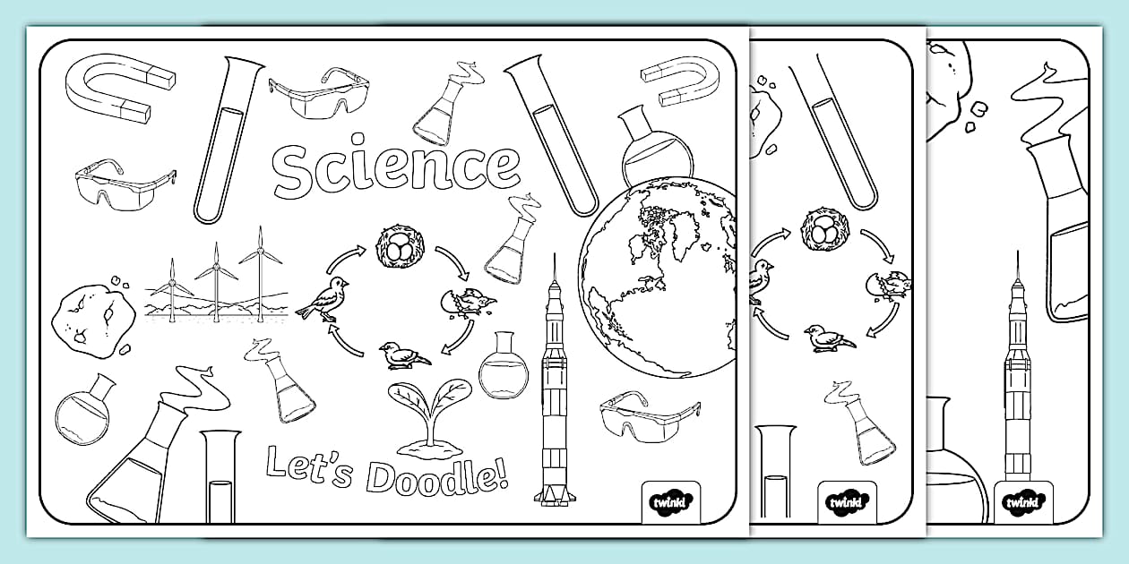 Science Doodle Colouring Pages - Twinkl - KS1
