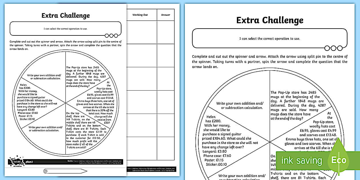 Multi-Step Word Problems Activity (Teacher-Made) - Twinkl