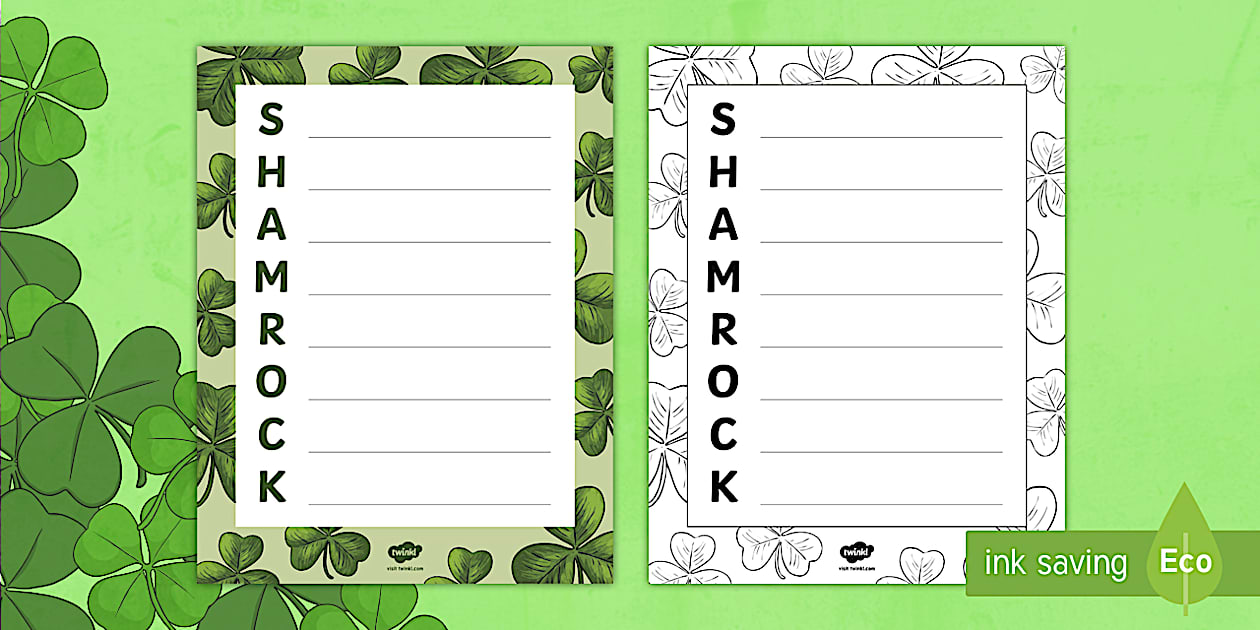 Acrostic Shamrock Poem Template | St. Patrick’s Day | Twinkl