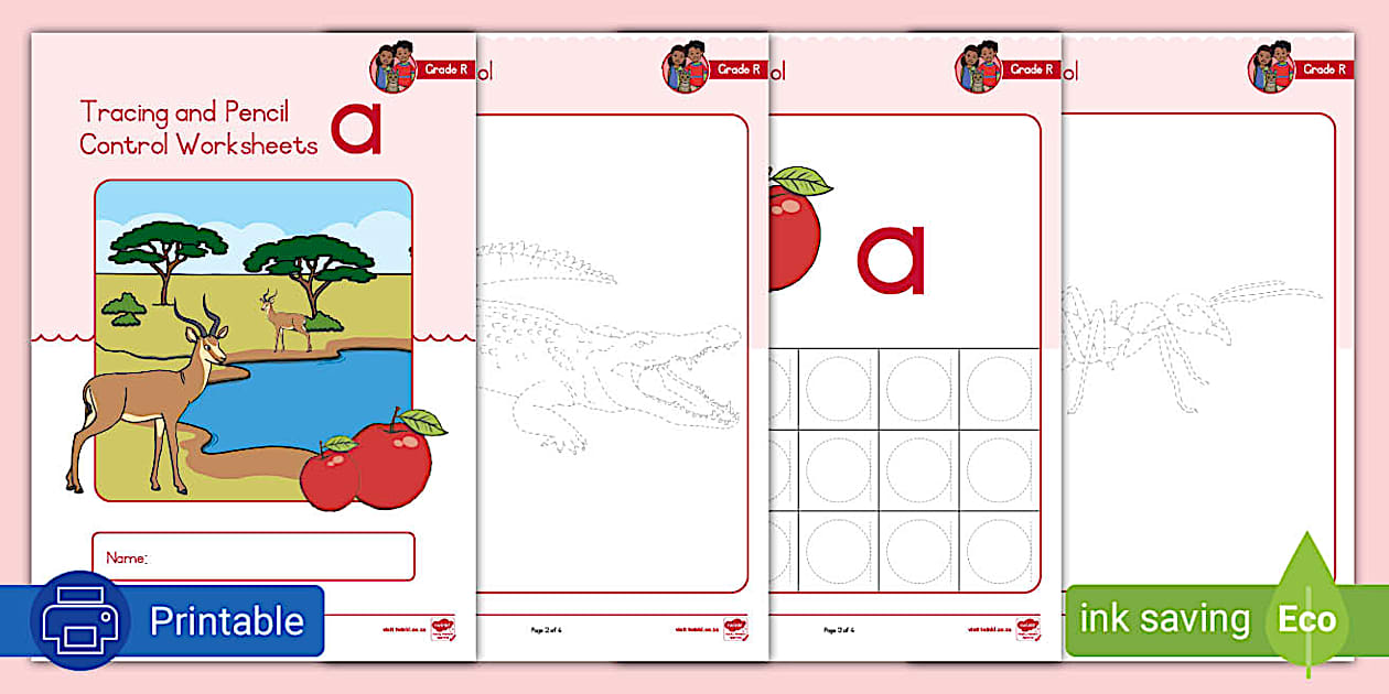 Gr. R Phonics Letter A Tracing and Pencil Control Worksheets