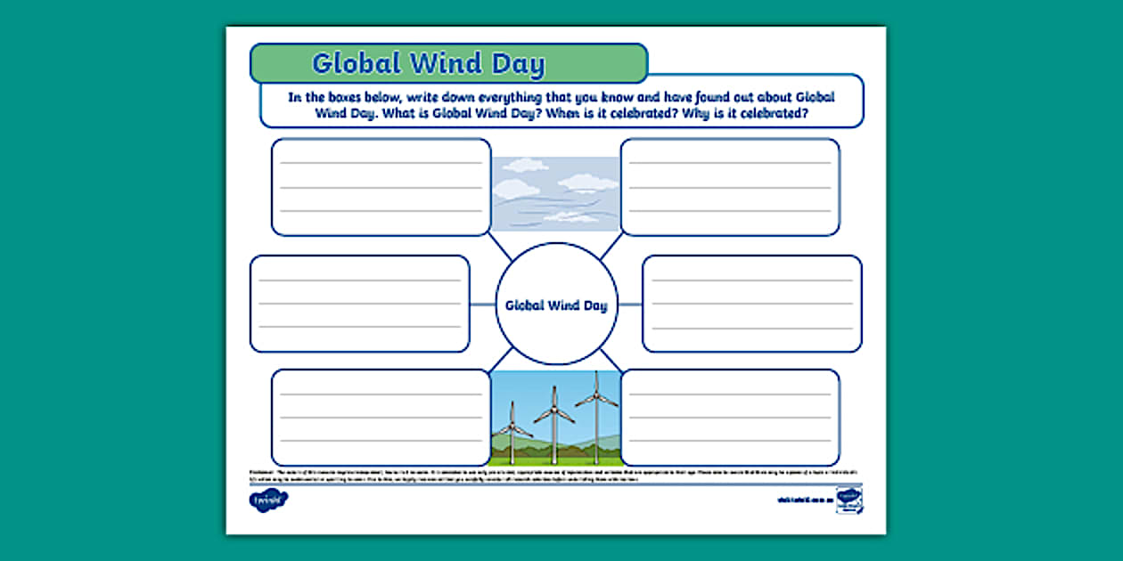What Is Global Wind Day? Mind Map (teacher made) - Twinkl
