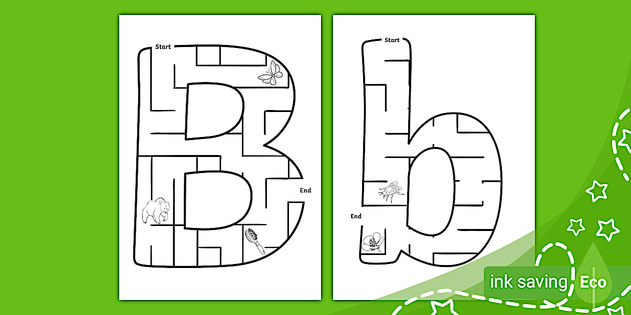 Alphabet Maze Bb (teacher made) - Twinkl