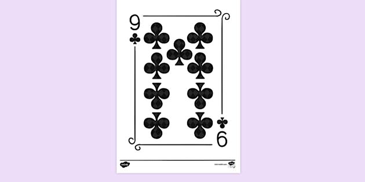 9 of Clubs Colouring Sheet | Colouring Sheets (teacher made)