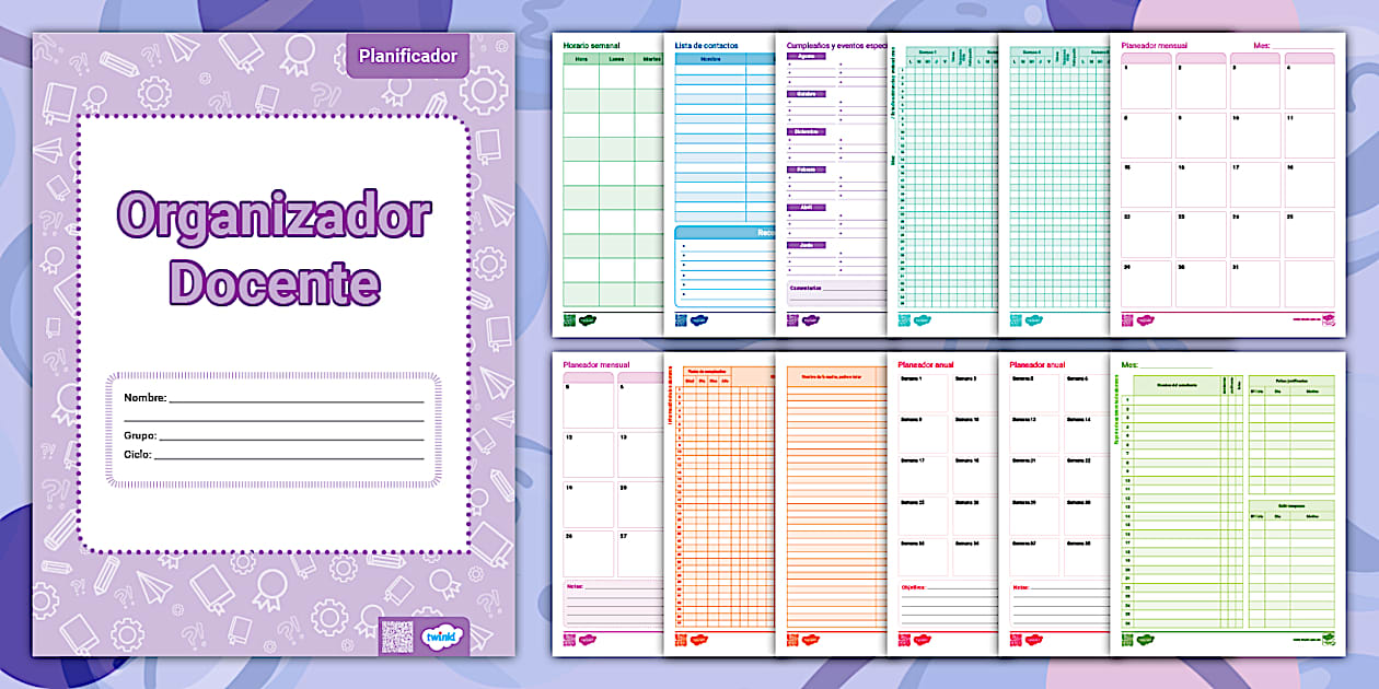 Cuaderno organizador del docente (teacher made) - Twinkl