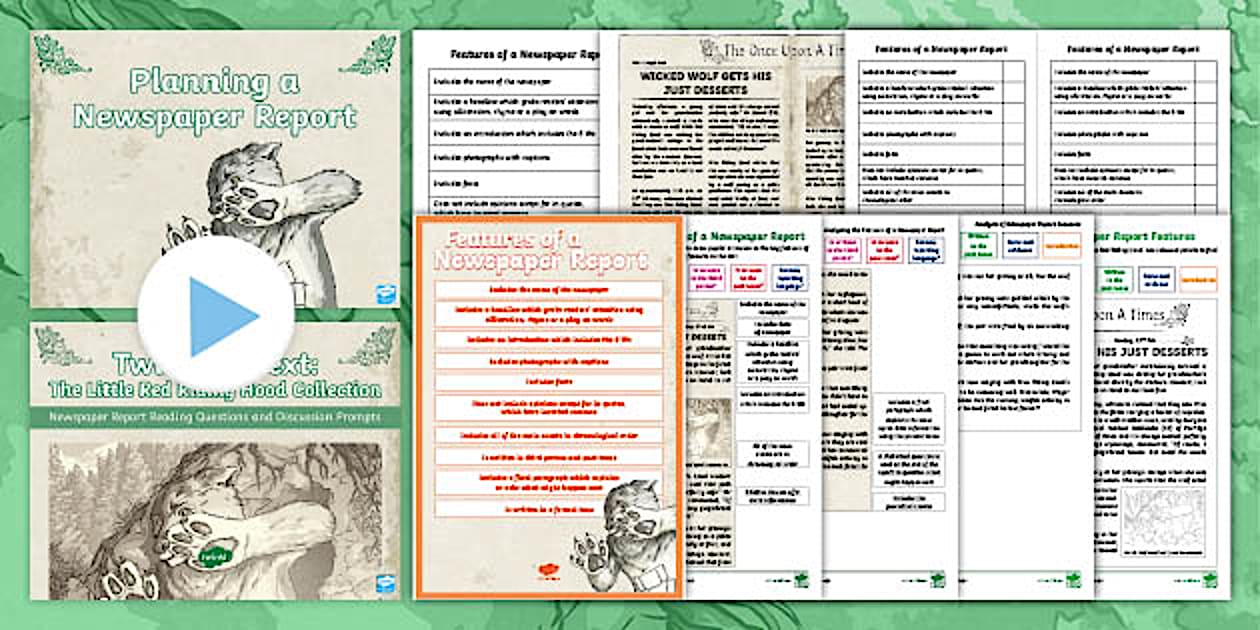 KS2 Newspaper Report Planning, Writing and Example Texts