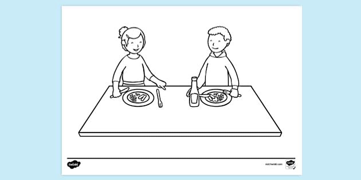 Child Saying Please Colouring Sheets | Colouring Pages