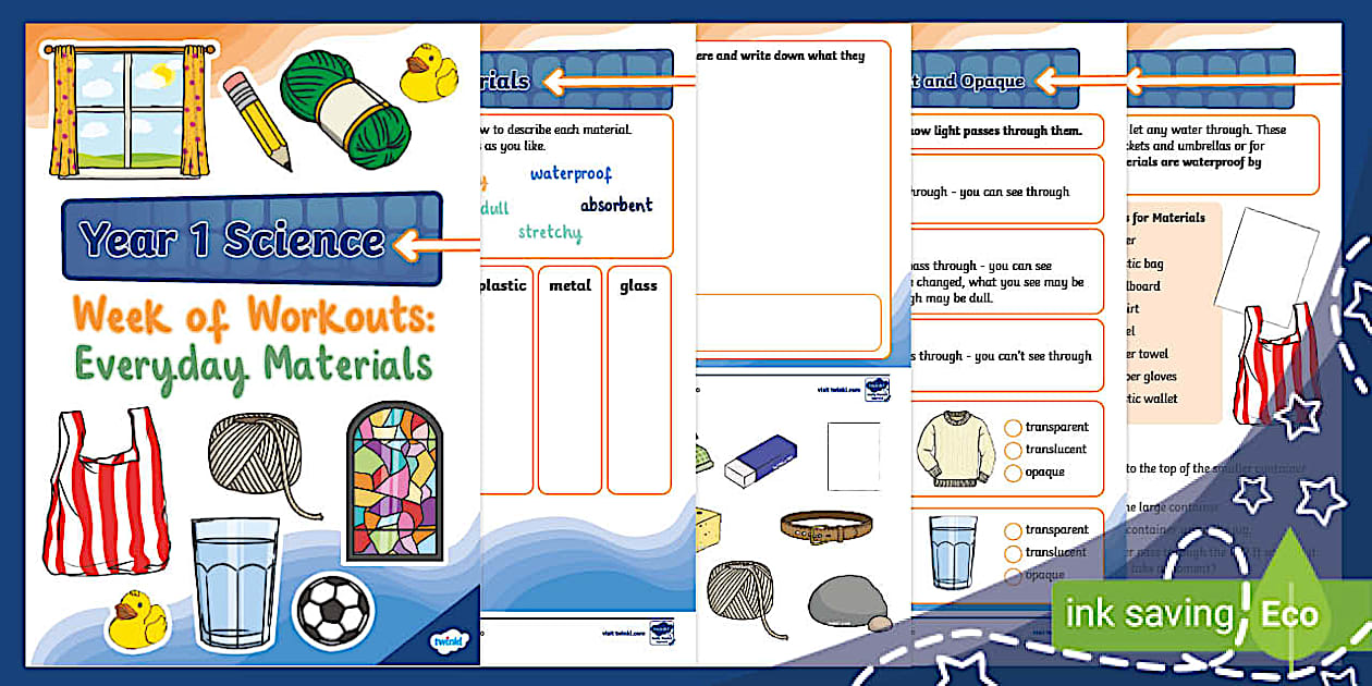 Year 1 Science Week of Workouts: Everyday Materials - Twinkl