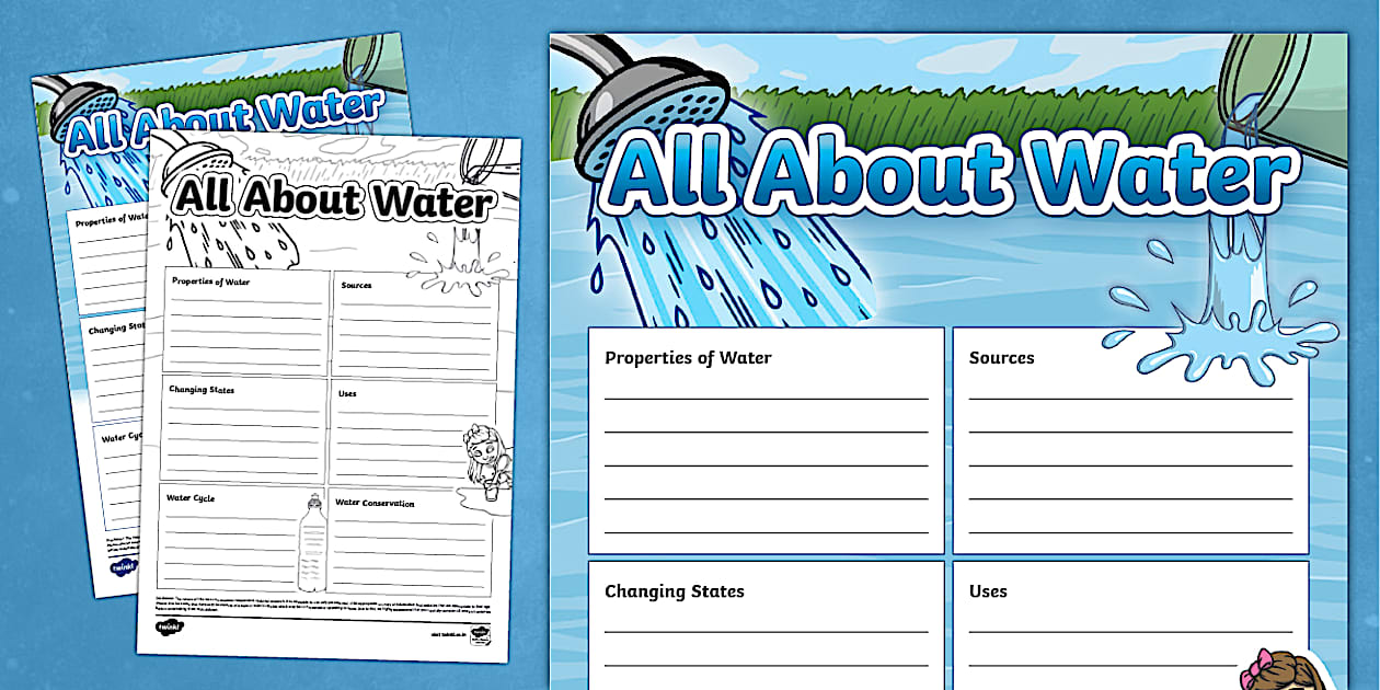 All About Water Fact File Template (Teacher-Made) - Twinkl