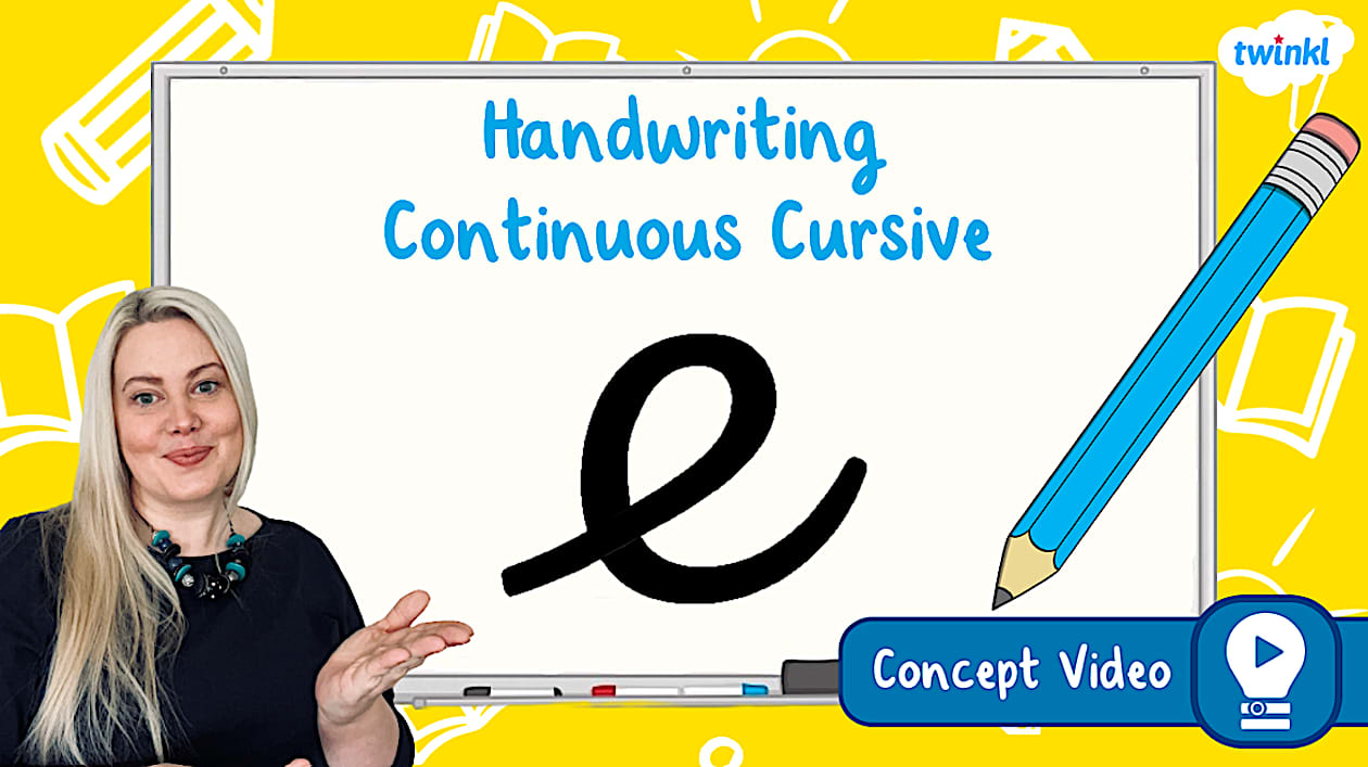The Letter 'e' | Continuous Cursive Handwriting Concept Video