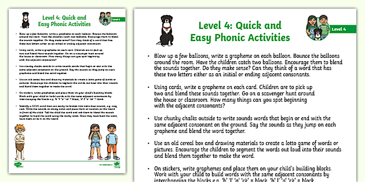 Phonics: Level 4: Quick and Easy Phonics Activities - Twinkl