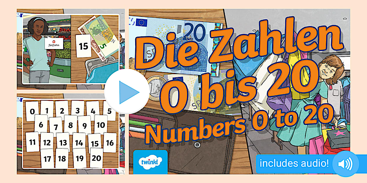 👉 German: Numbers 0 to 20 PowerPoint (teacher made)