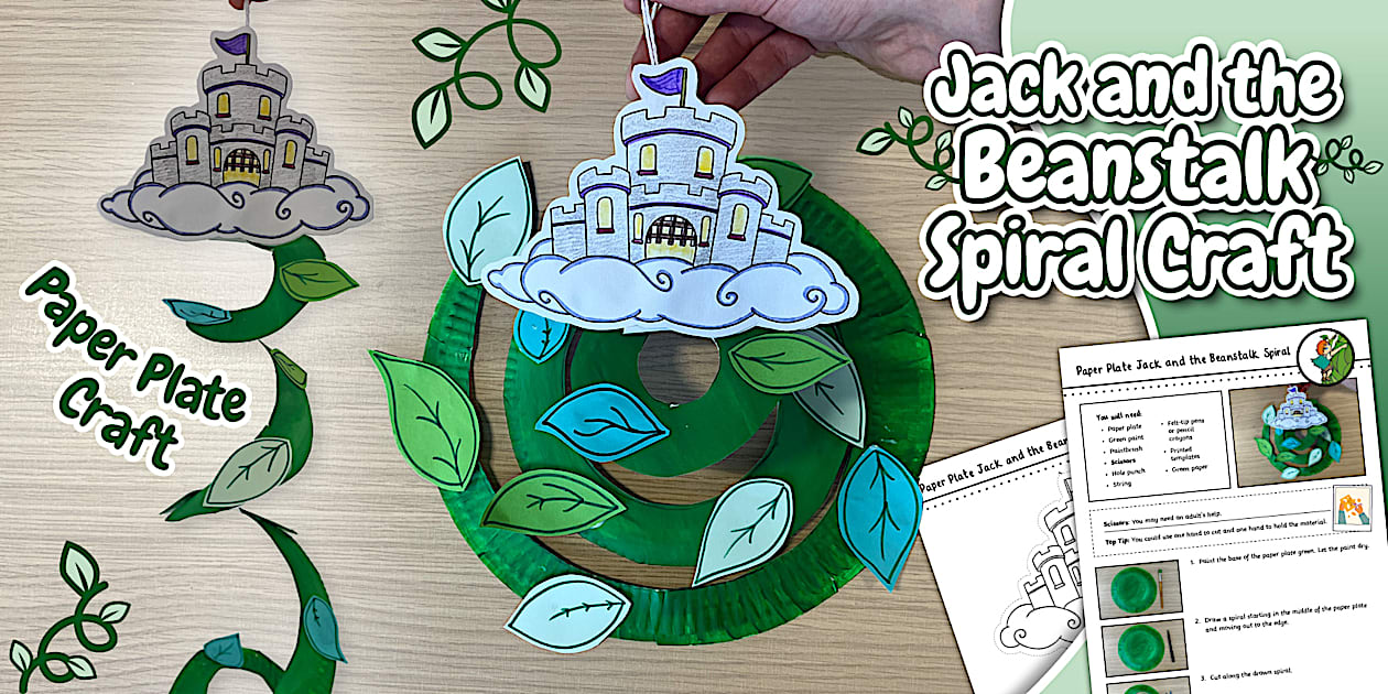 Paper Plate Jack and the Beanstalk Spiral Craft