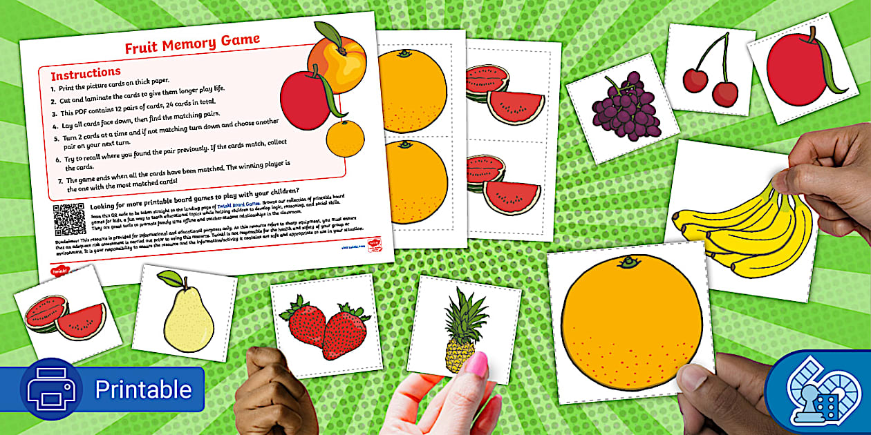 Fruit Memory Game (teacher made) - Twinkl