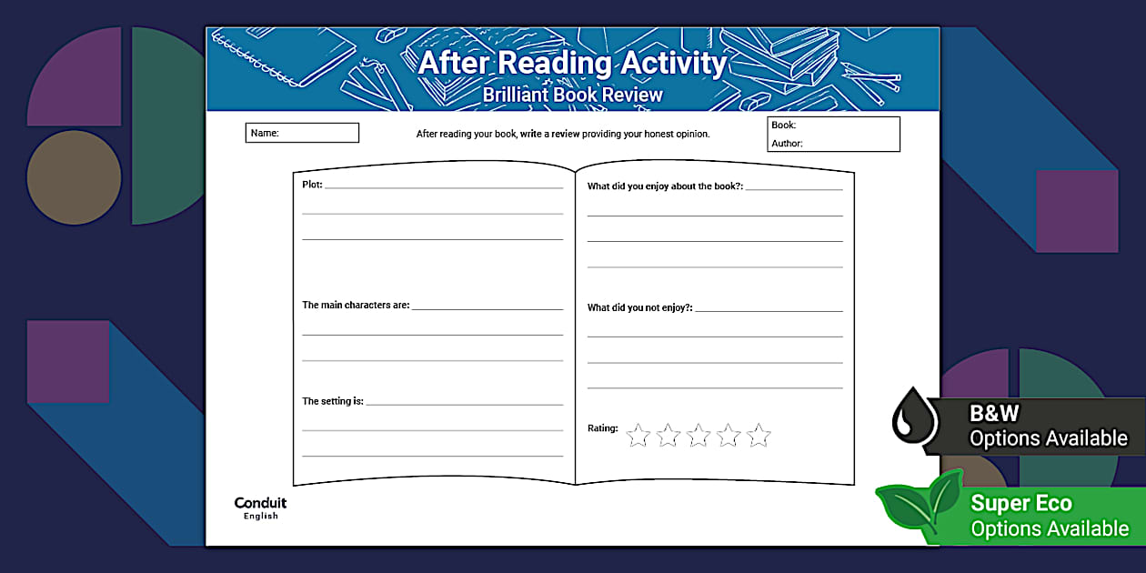 'Brilliant Book Review' After Reading Activity - Twinkl