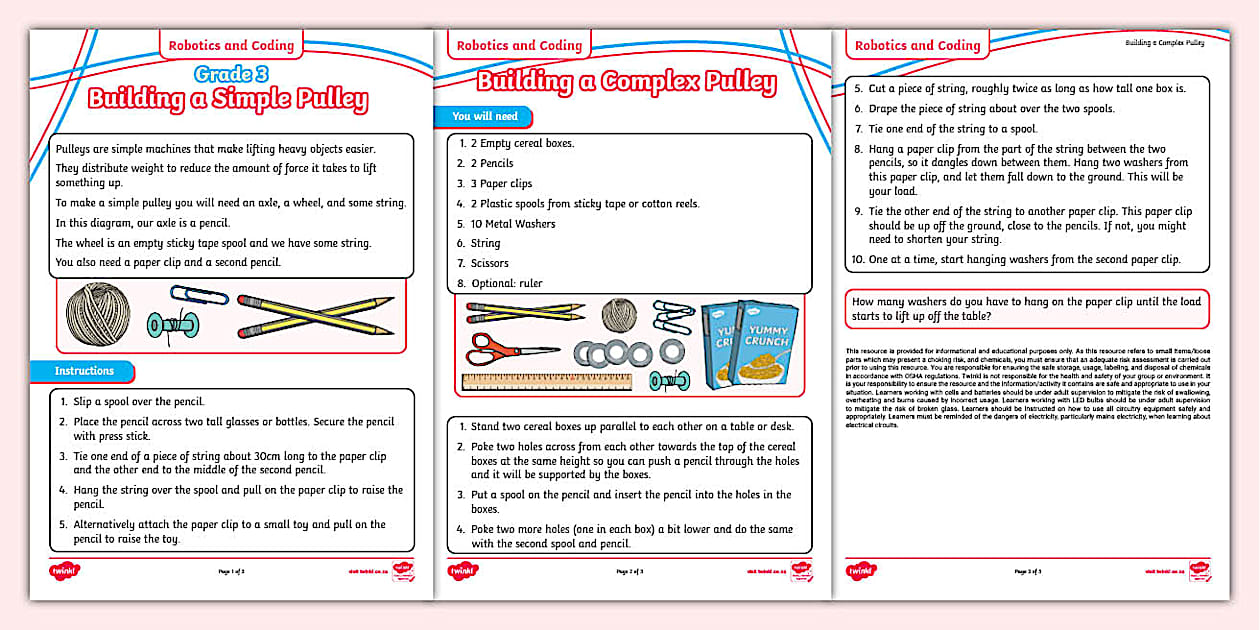 Robotics and Coding Pulleys (Hecho por educadores) - Twinkl Robotics and Coding Pulleys (Hecho por educadores) - Twinkl
