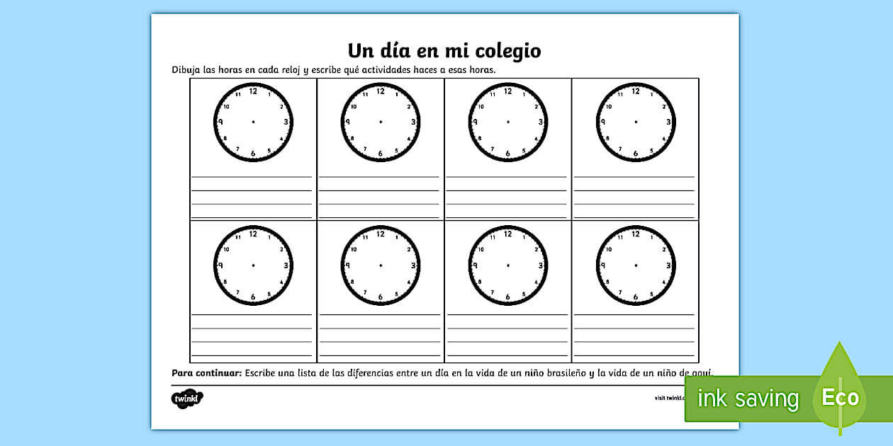 Ficha de actividad: Un día en mi colegio (teacher made)