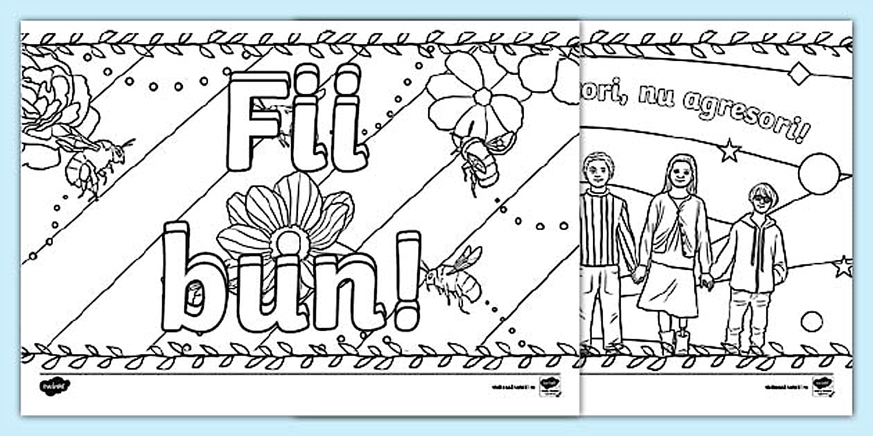 Desene mindfulness de colorat antibullying 9-12 ani - Twinkl